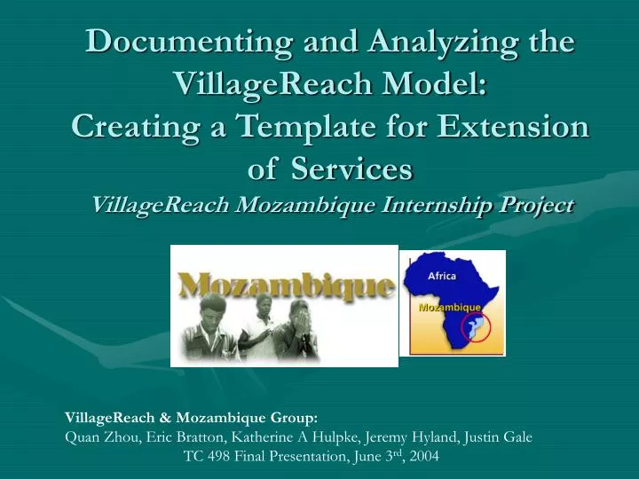 PPT - Documenting and Analyzing the VillageReach Model: Creating a ...
