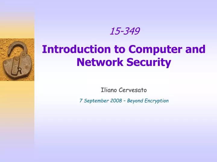 PPT - 15-349 Introduction to Computer and Network Security PowerPoint ...