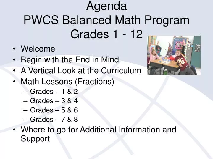 PPT - Agenda PWCS Balanced Math Program Grades 1 - 12 PowerPoint ...