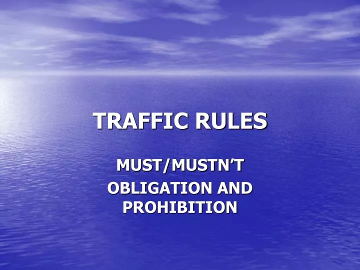 PPT - TRAFFIC RULES PowerPoint Presentation, free download - ID:591853