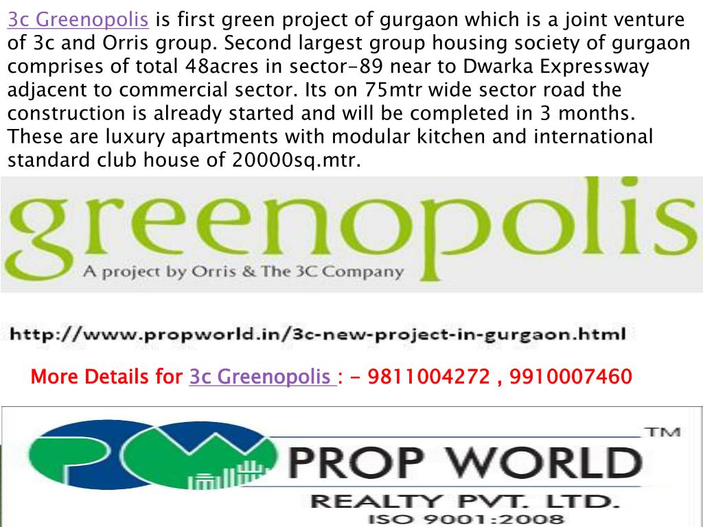 PPT - 3c Greenopolis,3c Greenopolis Gurgaon 9811004272 Improve You PowerPoint Presentation - ID ...