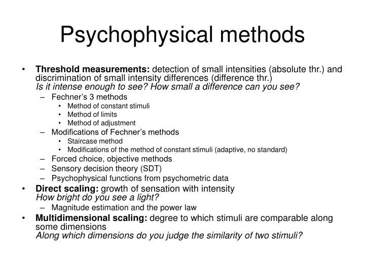 PPT - Psychophysics 4 PowerPoint Presentation - ID:592820