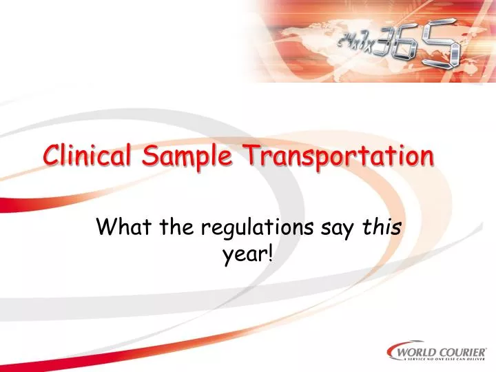 PPT - Clinical Sample Transportation PowerPoint Presentation, free ...
