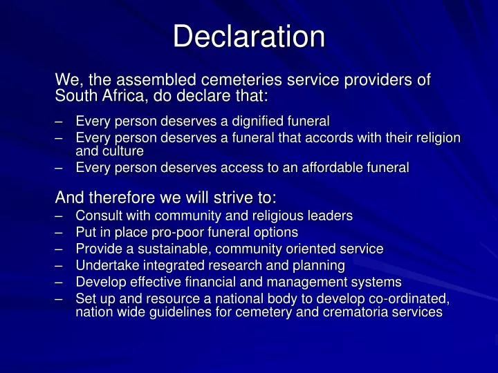 PPT - Declaration PowerPoint Presentation, free download - ID:593174