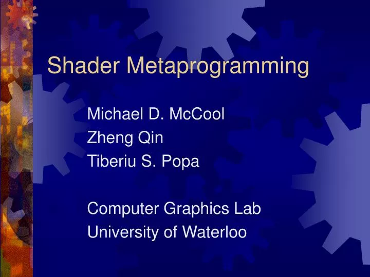 PPT - Shader Metaprogramming PowerPoint Presentation, free download - ID:593264