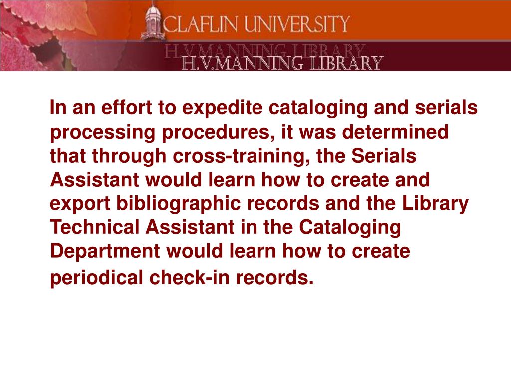 PPT - HBCU Library Alliance Mentorship Program CROSS-TRAINING AT ...