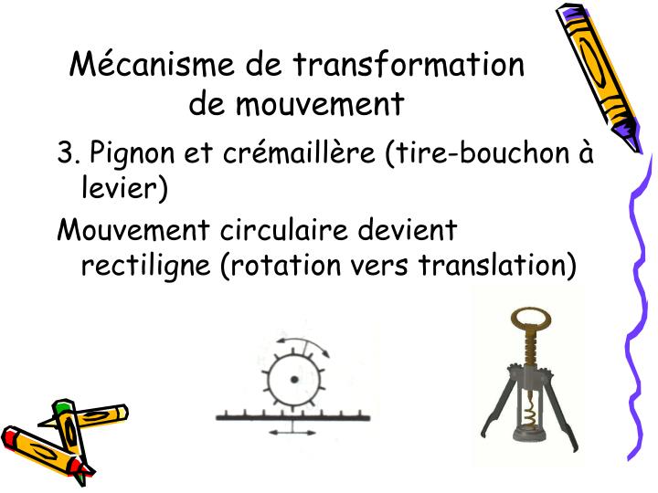 PPT - Mouvements, mécanismes de transformation et transmission ...
