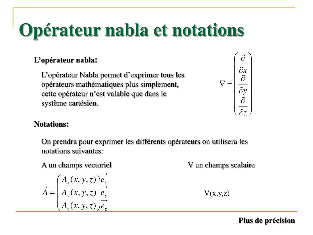 PPT - Les opérateurs mathématiques en mécanique des fluides PowerPoint ...