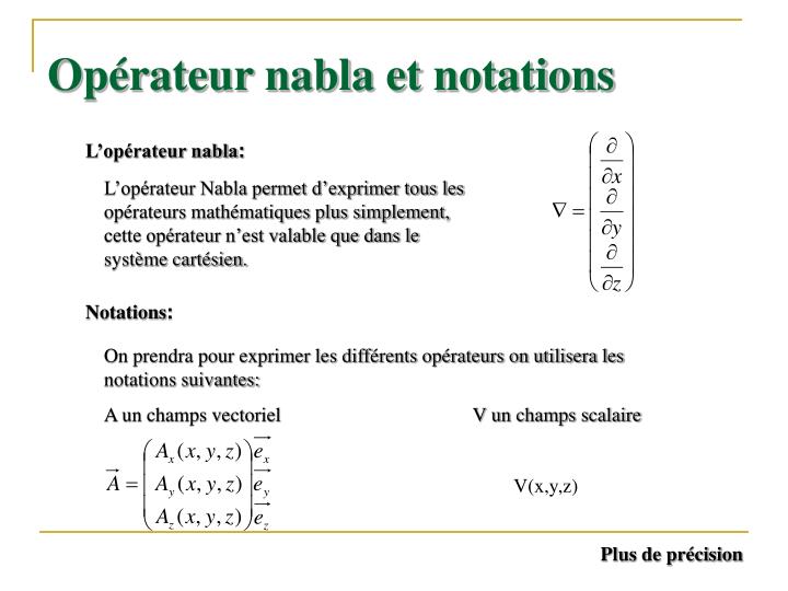 PPT - Les opérateurs mathématiques en mécanique des fluides PowerPoint ...