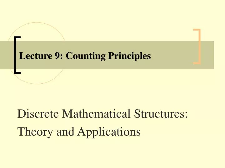 PPT - Lecture 9: Counting Principles PowerPoint Presentation, free download - ID:594322