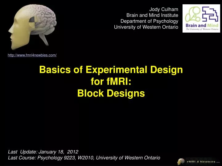 PPT - Basics of Experimental Design for fMRI: Block Designs PowerPoint ...