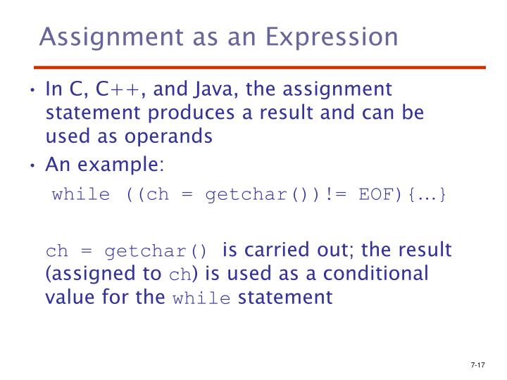 PPT - Chapter 7: Expressions and Assignment Statements PowerPoint ...