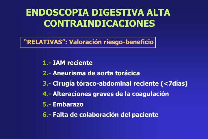 PPT - ENDOSCOPIA ALTA DIAGNÓSTICA: INDICACIONES Y COMPLICACIONES ...