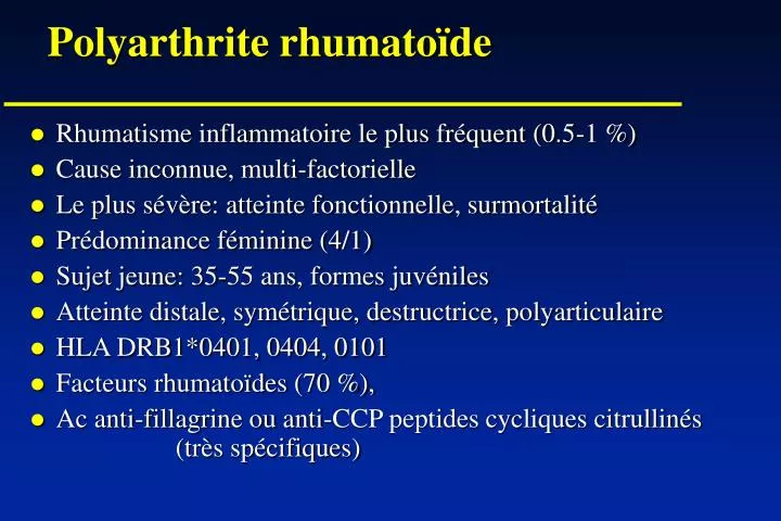 PPT - Polyarthrite rhumatoïde PowerPoint Presentation, free download ...