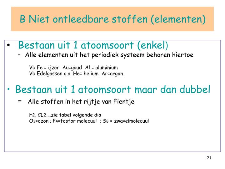 PPT - Hoofdstuk 1 Moleculaire stoffen THEORIE Niet metaal—Niet metaal ...