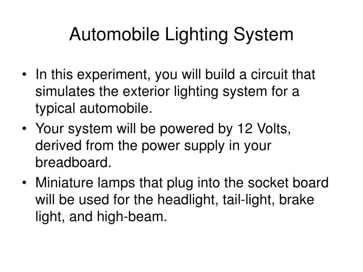 PPT - Automobile Lighting System PowerPoint Presentation, free download ...