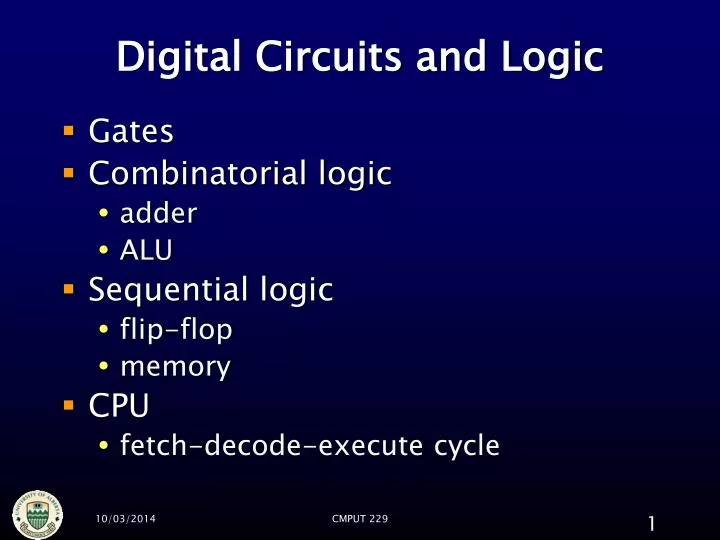 PPT - Digital Circuits and Logic PowerPoint Presentation, free download ...