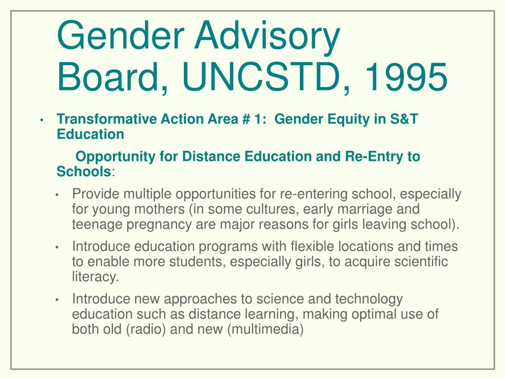 PPT - Gender in Education for Science and Technology: International ...