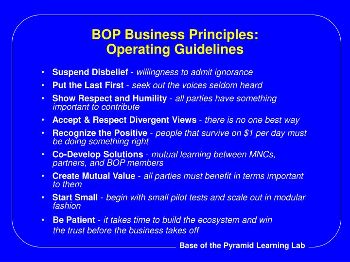 PPT - The Base of the Pyramid Protocol Project From Concept to Action ...