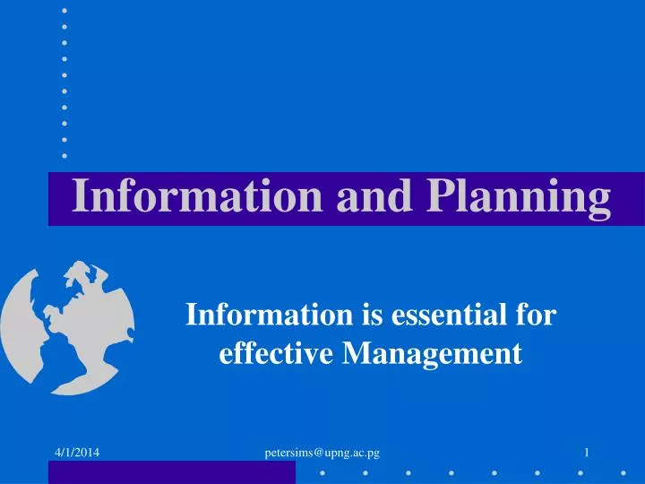 PPT - Information and Planning PowerPoint Presentation, free download ...