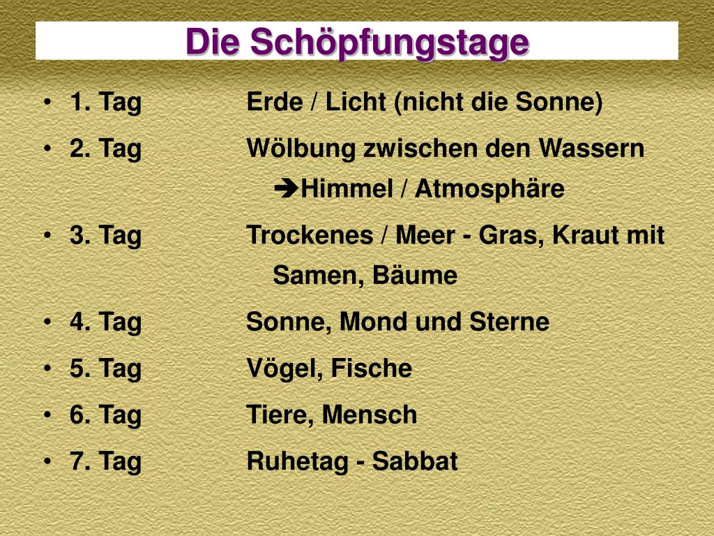 PPT - Die 7-Tage-Schöpfung PowerPoint Presentation, free download - ID ... PPT - Die 7-Tage-Schöpfung PowerPoint Presentation, free download - ID ...