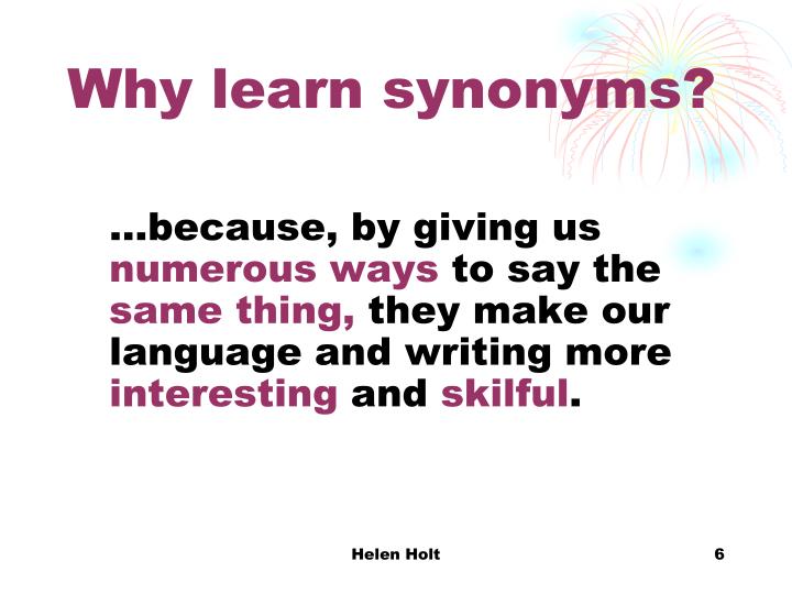 PPT - Synonyms, antonyms and acronyms PowerPoint Presentation - ID:602956