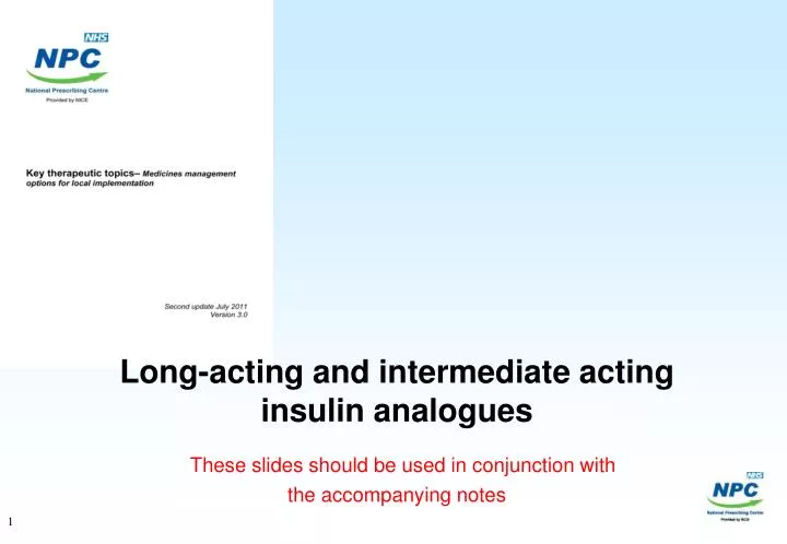 PPT - Long-acting and intermediate acting insulin analogues These ...