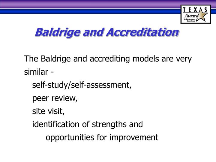 PPT - THE BALDRIGE FRAMEWORK AS A STRATEGY FOR PERFORMANCE EXCELLENCE ...