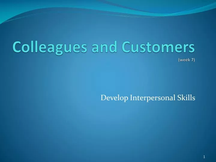 PPT - Colleagues and Customers (week 7) PowerPoint Presentation, free ...