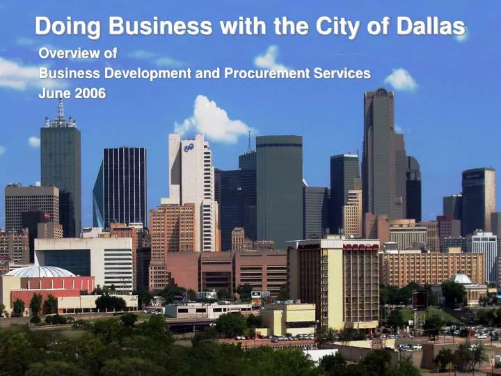 PPT - Doing Business with the City of Dallas PowerPoint Presentation ...