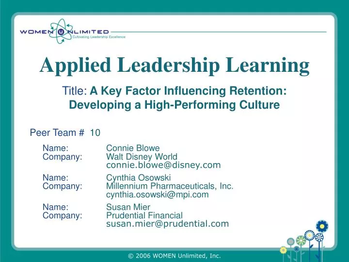 PPT - Applied Leadership Learning PowerPoint Presentation, free ...