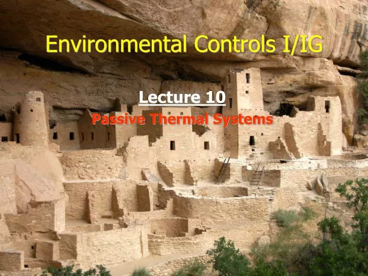 PPT - Environmental Controls I/IG PowerPoint Presentation, free ...