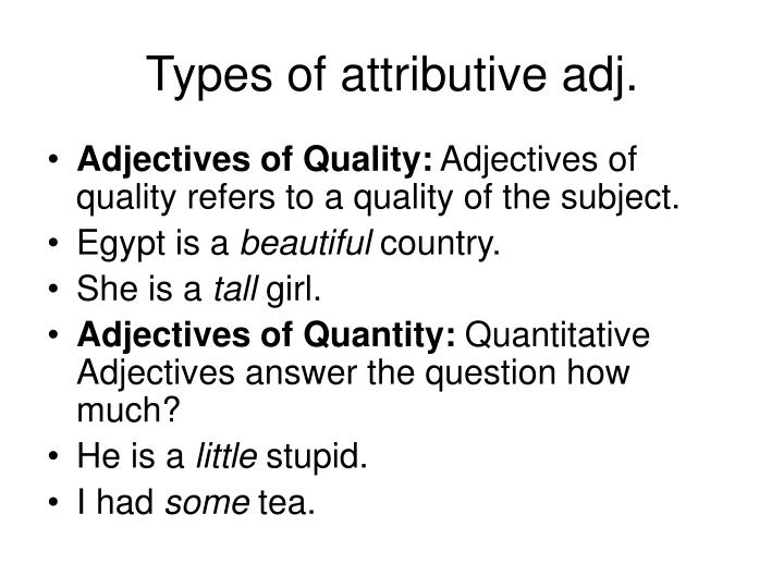 PPT - Adjectives in English Definition of adjective? PowerPoint ...