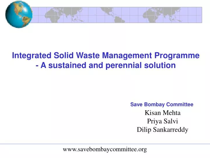 PPT - Integrated Solid Waste Management Programme - A sustained and ...