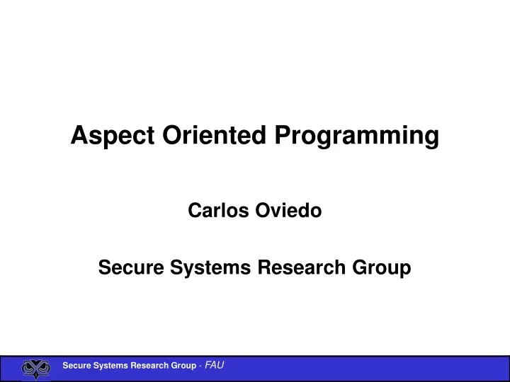 PPT - Aspect Oriented Programming PowerPoint Presentation, free ...