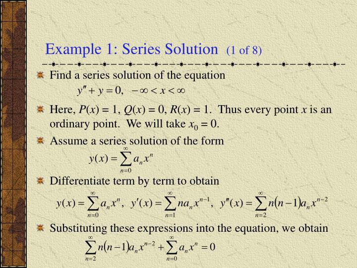 PPT - Ch 5.2: Series Solutions Near an Ordinary Point, Part I ...