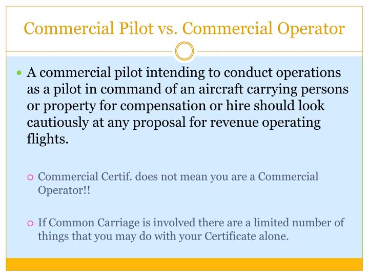 PPT - Pilot Certificates, Regulations, Commercial Pilot Privileges ...