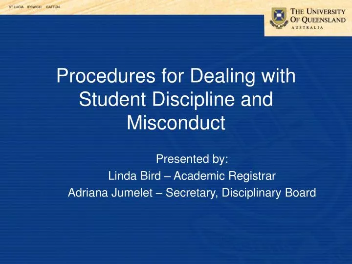 PPT - Procedures for Dealing with Student Discipline and Misconduct ...