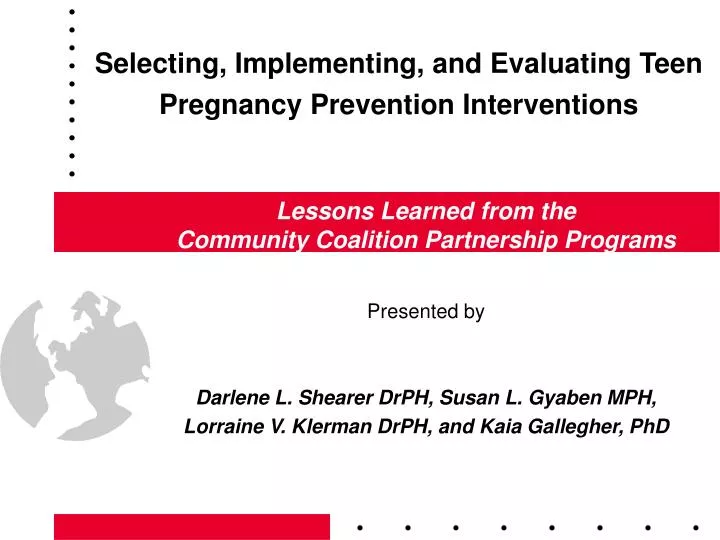 PPT - Selecting, Implementing, and Evaluating Teen Pregnancy Prevention Interventions PowerPoint ...
