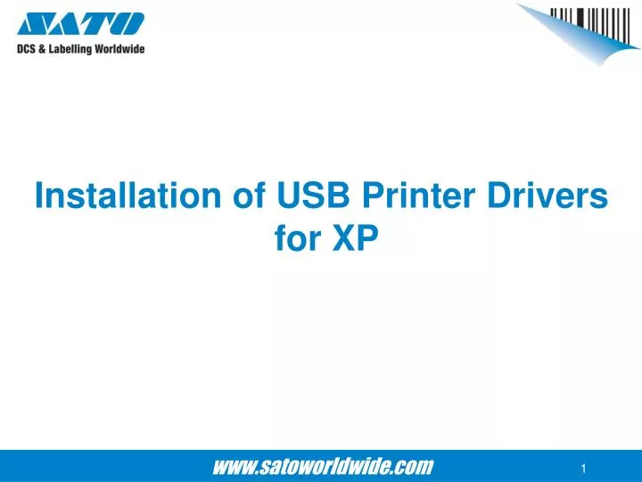 PPT - Installation of USB Printer Drivers for XP PowerPoint ...