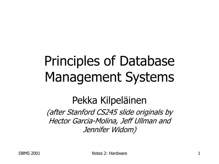 PPT - Principles of Database Management Systems PowerPoint Presentation ...