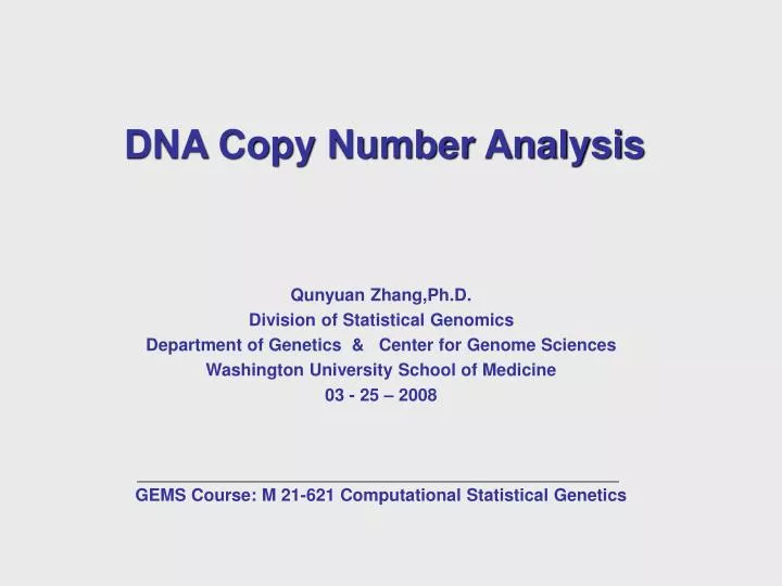 PPT - DNA Copy Number Analysis PowerPoint Presentation, free download ...