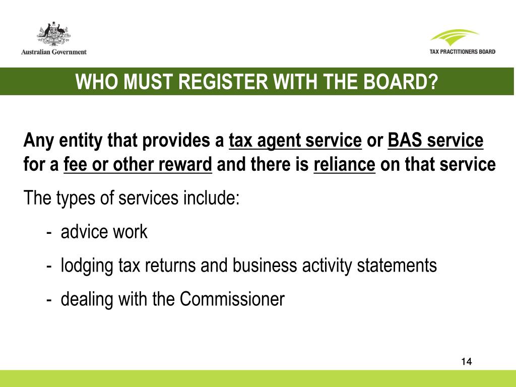 PPT - TAX PRACTITIONERS BOARD Education requirements Tax and BAS agents ...