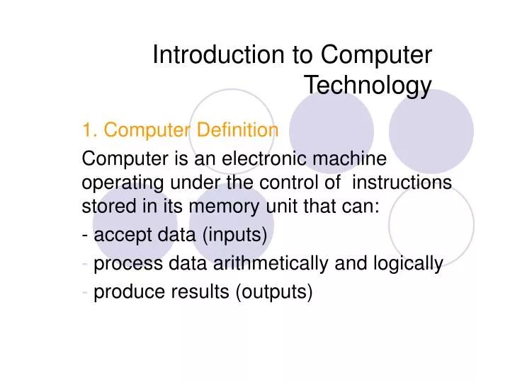 PPT - Introduction to Computer Technology PowerPoint Presentation, free ...