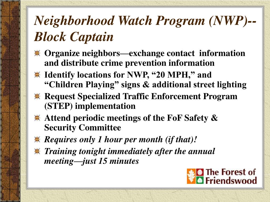 PPT - The Forest of Friendswood’s Safety & Security Committee April 20 ...