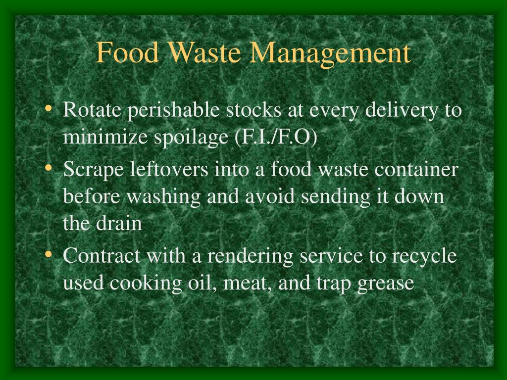PPT - Waste Reduction for the Food Service Industry PowerPoint ...