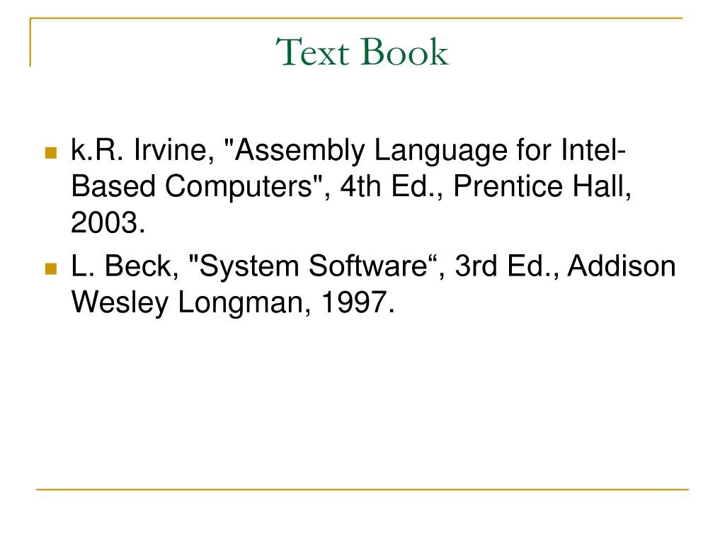 PPT - Assembly Language Lecture 0: Introduction PowerPoint Presentation ... PPT - Assembly Language Lecture 0: Introduction PowerPoint Presentation ...