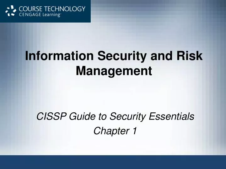 PPT - Information Security and Risk Management PowerPoint Presentation ...