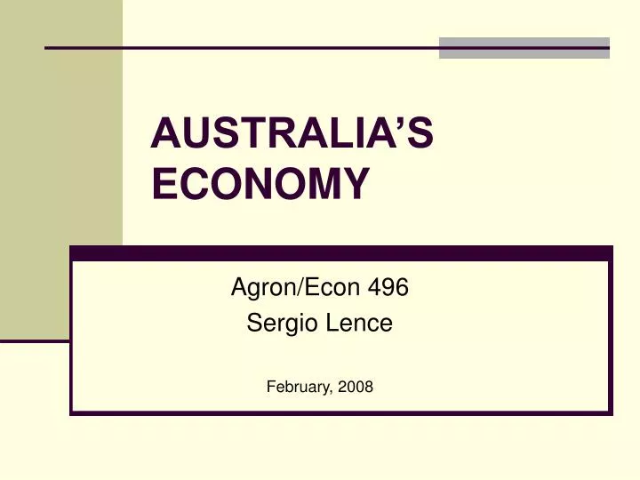 PPT - AUSTRALIA’S ECONOMY PowerPoint Presentation, free download - ID ...