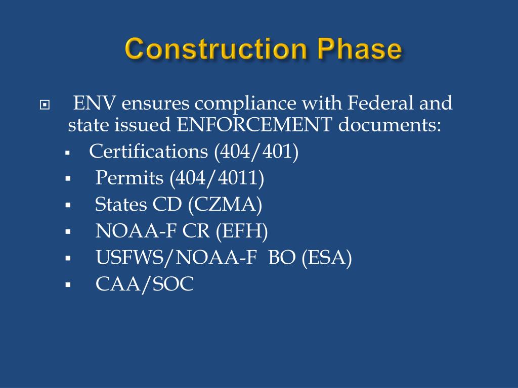 PPT - The Environmental Role at VARIOUS STAGES OF THE CIVIL WORKS ...